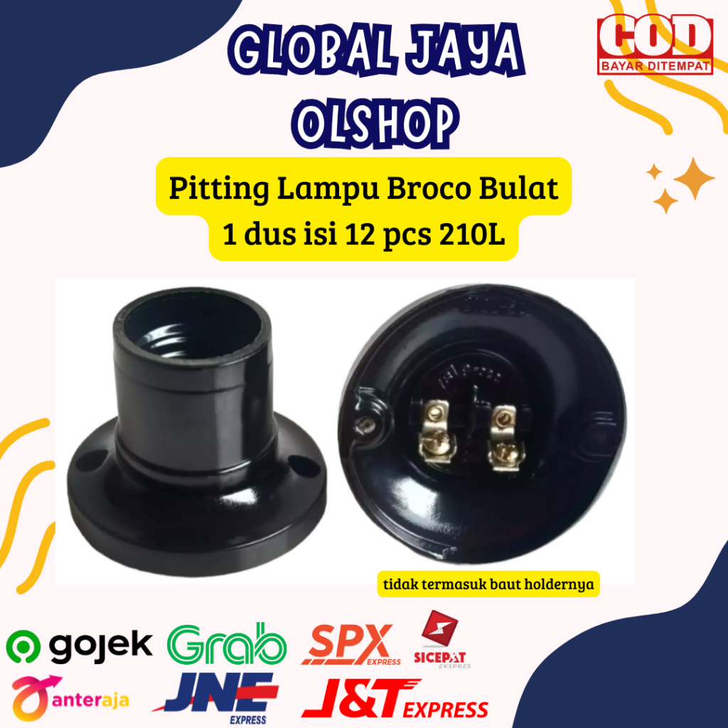 Jual BROCO PITTING LAMPU BULAT 210L E27- ORI 100% (PCS) | Shopee Indonesia