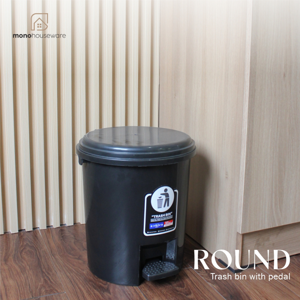 Jual ROUND TRASH BIN WITH PEDAL/ TEMPAT SAMPAH INJAK BULAT/ TONG SAMPAH INJAK | Shopee Indonesia