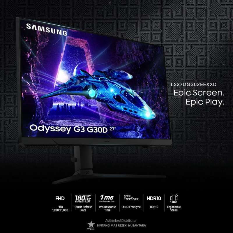 Jual Monitor Gaming Samsung Odyssey G3 S27DG302 LS27DG302EEXXD 27" VA ...