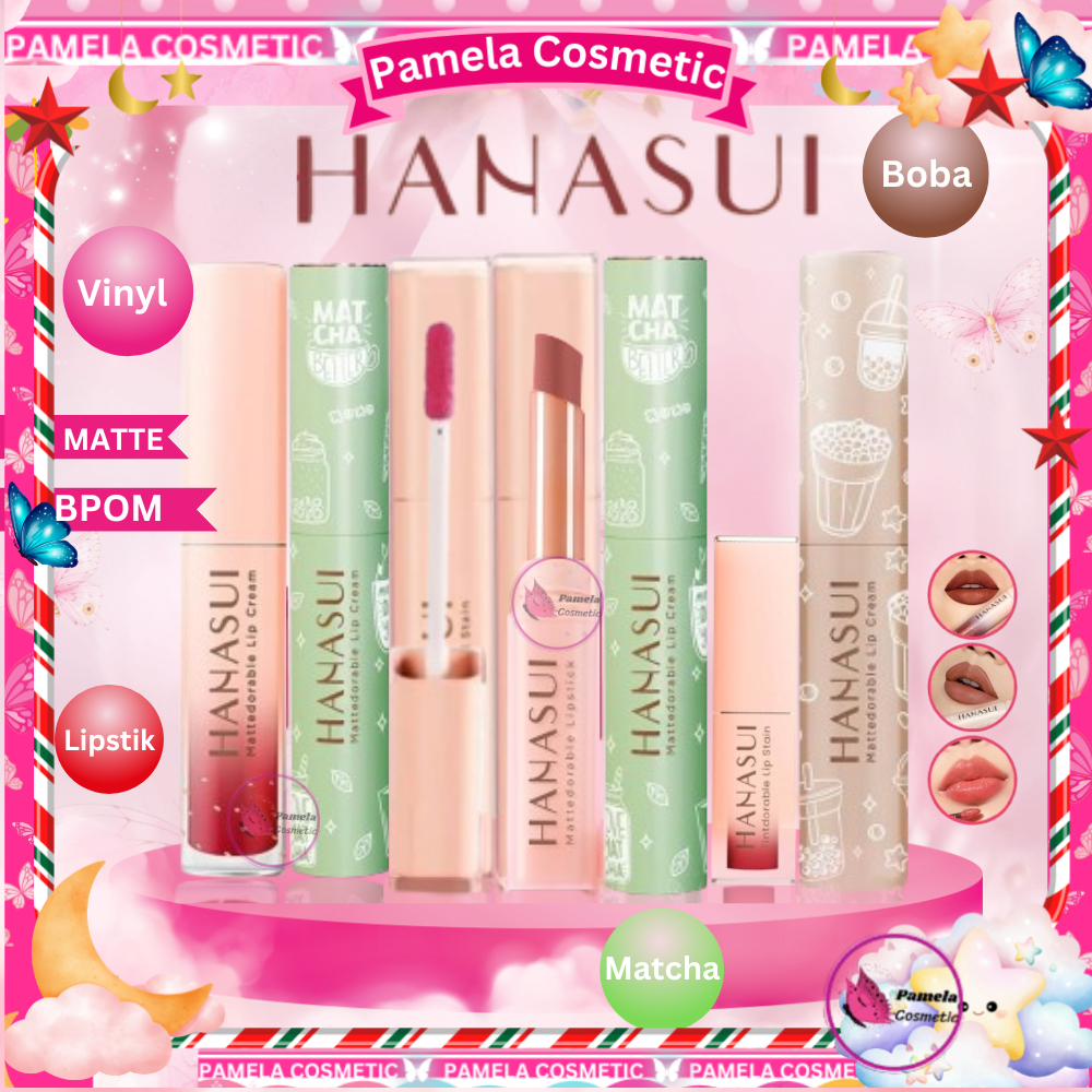 Jual PAMELA Hanasui Mattedorable Lip Cream / Boba Edition / Matcha ...