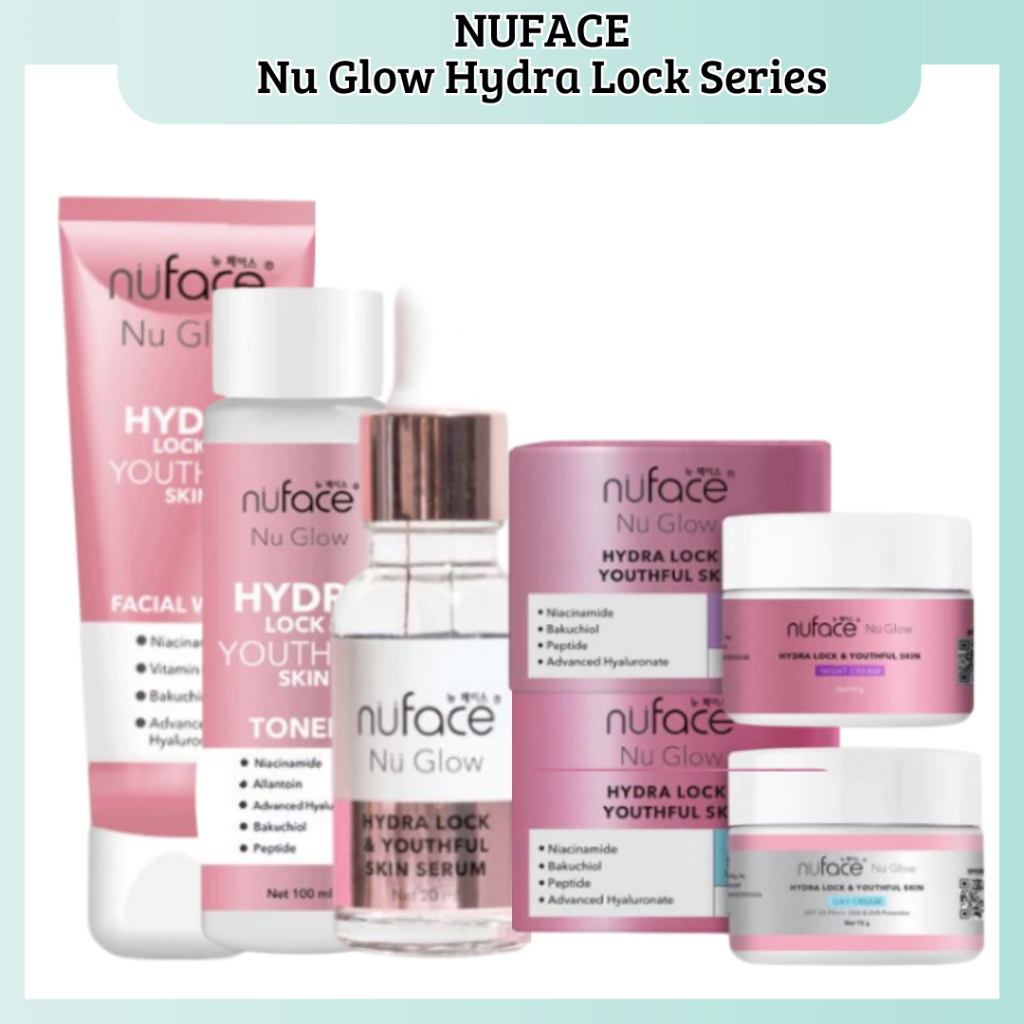 Jual Nuface Nu Glow Hydra Lock & Youthful Facial Wash 80g | Toner 100ml ...