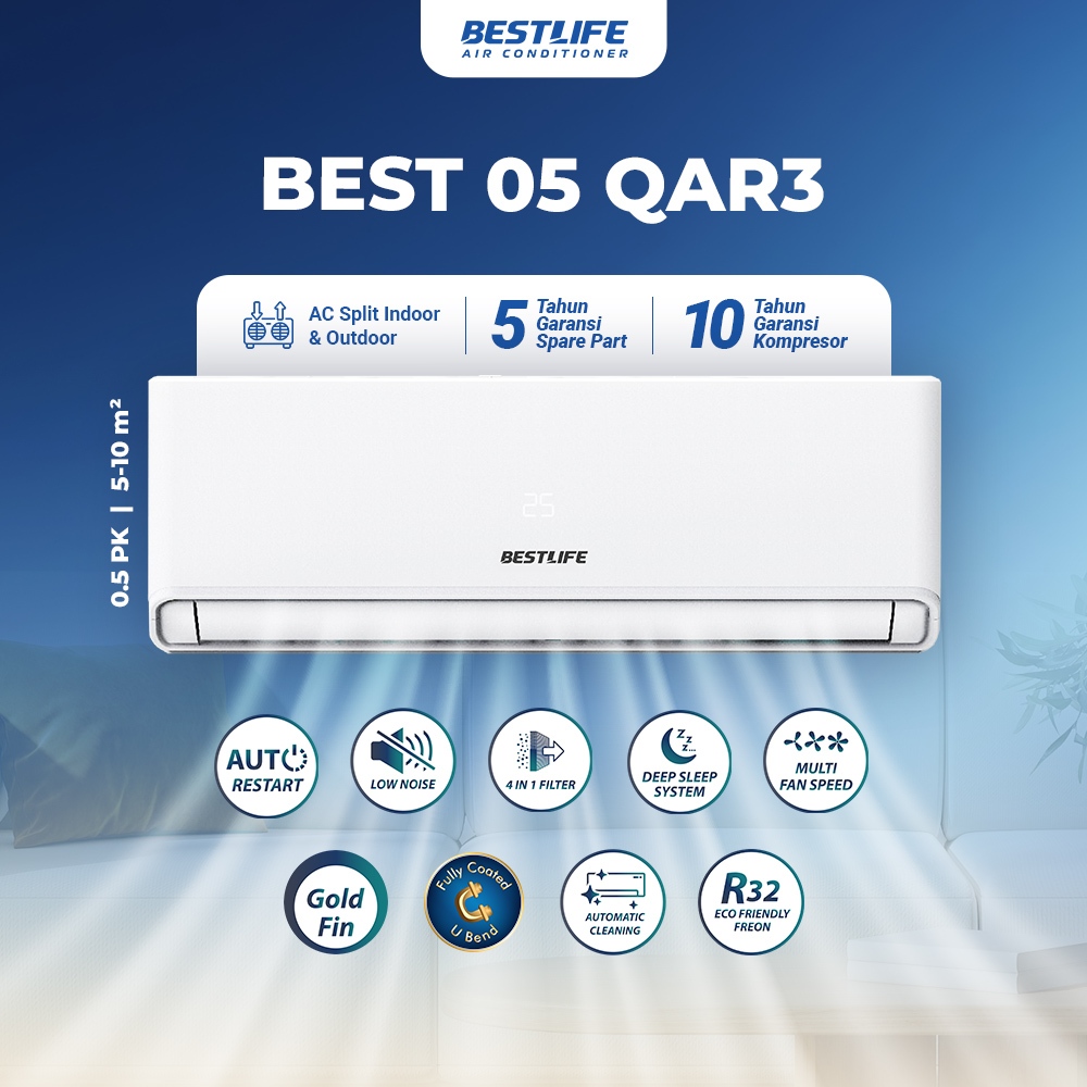 Jual BESTLIFE Official Store - Air Conditioner Split 05 QAR 3 - AC Split 0.5 pk | AC Indoor ...