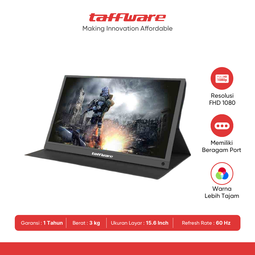 Jual Taffware Portable Monitor FHD 15.6 Inch 1080P HDMI Type C IPS ...