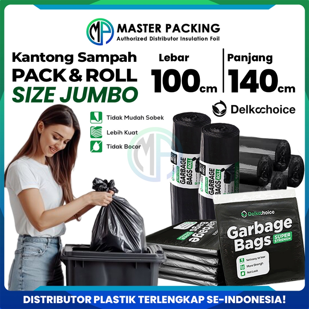 Jual Kantong Kresek Plastik Sampah 100cm x 140cm Hitam Besar JUMBO / Trash Bag / Garbage Bags ...