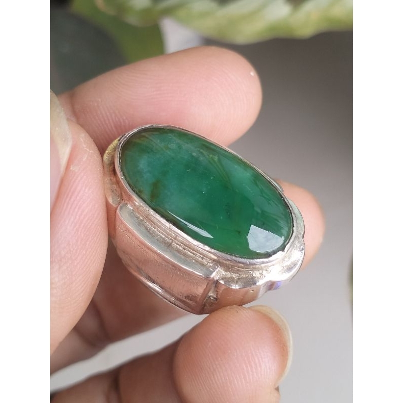 Jual Batu Natural Ijo/Hijau Garut Crystal Ring Perak Tebal | Shopee ...