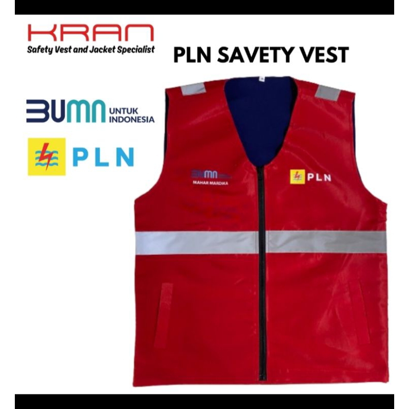 Jual Rompi Safety PLN # terima custom bordri / sablon /warna / model ...