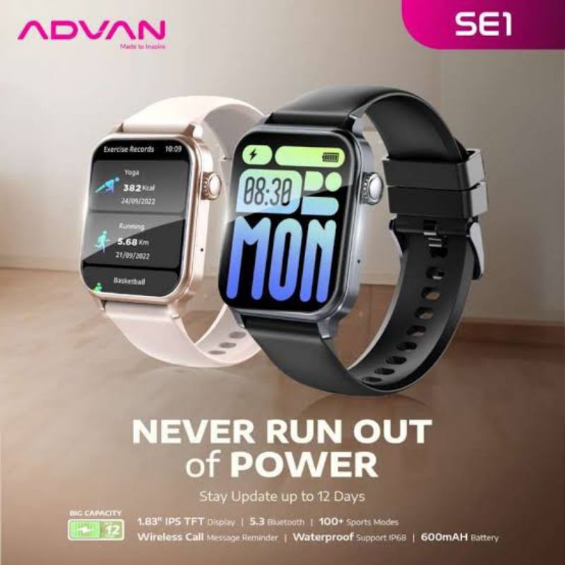 Jual Smartwatch Advan SE1 Call Bluetooth Waterproof | Shopee Indonesia