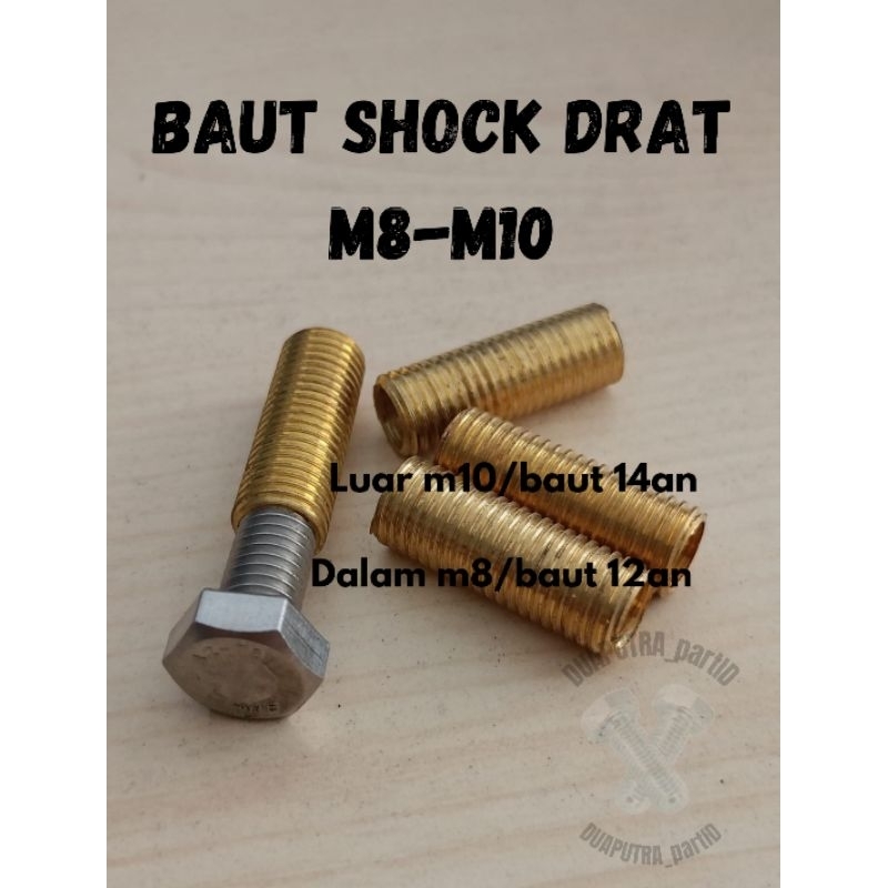 Jual Baut SOK drat M8-M10 baut SHOK SHOCK DOL SLEK pengganti lubang ...