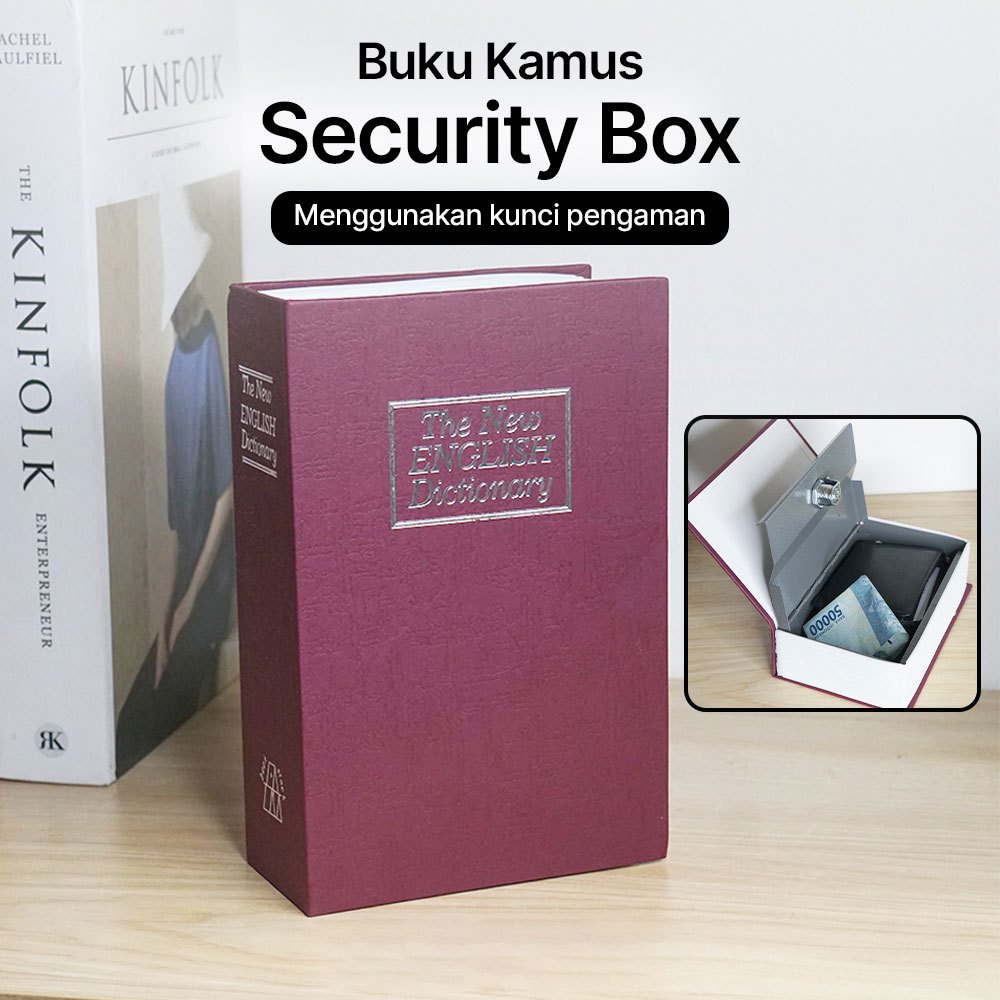Jual HOMESAFE Brankas Mini Kotak Buku Key Lock Hidden Safe Box ...