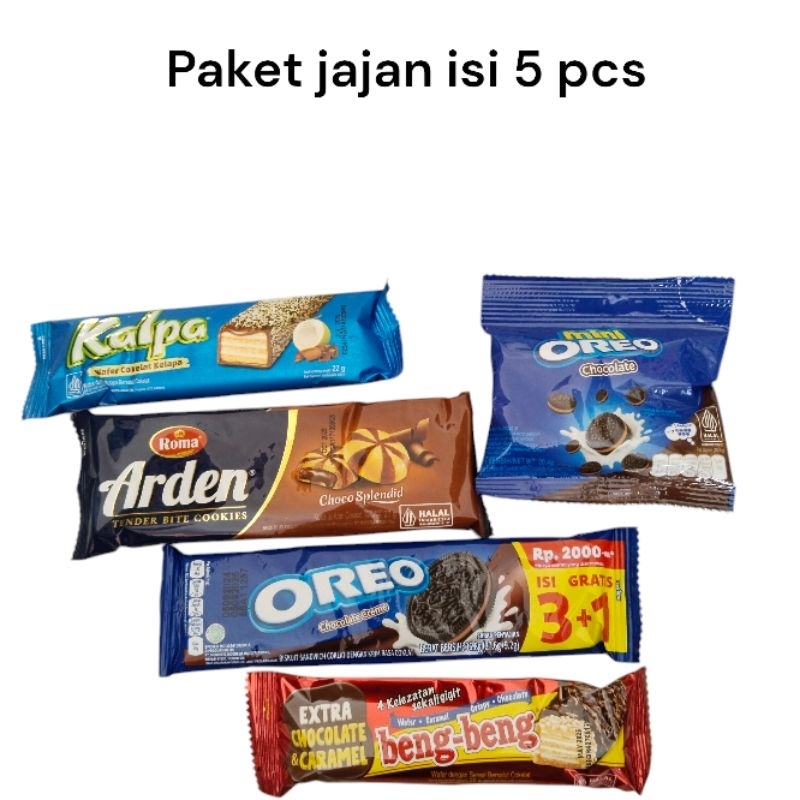 Jual Paket cemilan jajanan snack kalpa oreo mini oreo cream roma Arden ...