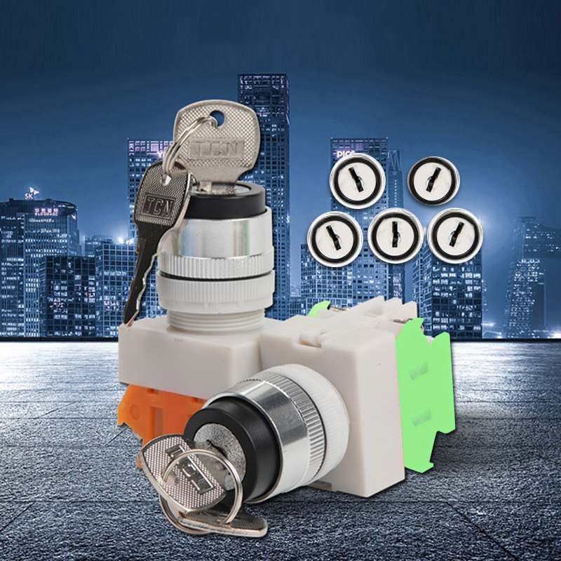 Jual Selector Switch Key 2/3 Position Push Button Switch Latching Self ...