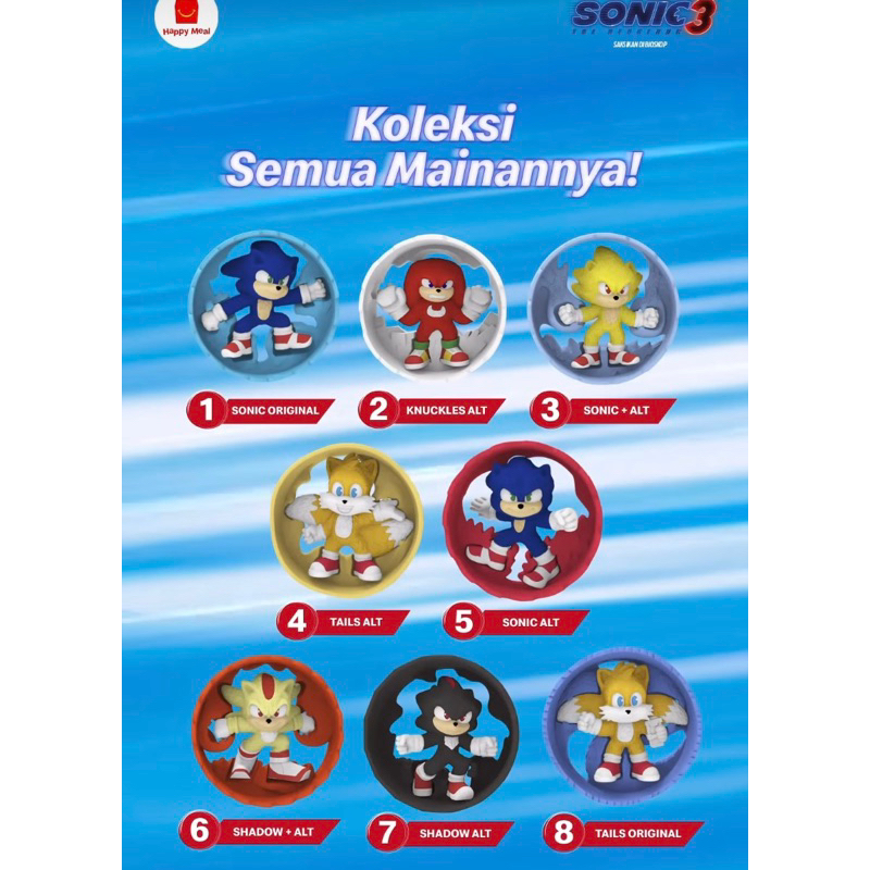 Jual Mainan McD Happy Meal Sonic 2024 The Hedgedog 3 | Shopee Indonesia