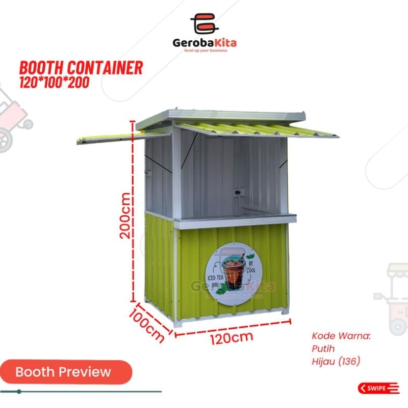 Jual booth kontainer ukuran 120x100x200 lantai | Shopee Indonesia