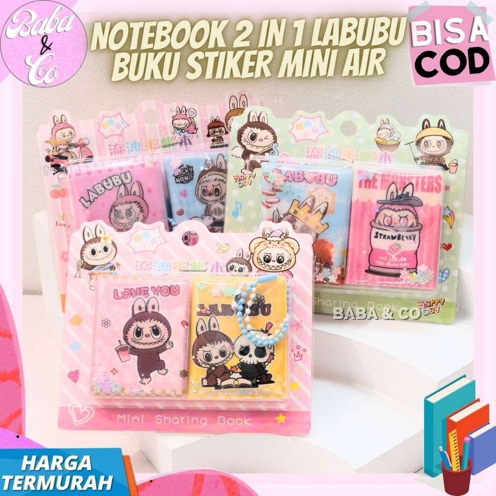 Jual BUKU STIKER MINI 2 IN 1 LABUBU NOTEBOOK AIR STICKER LABUBU MINI 1 ...