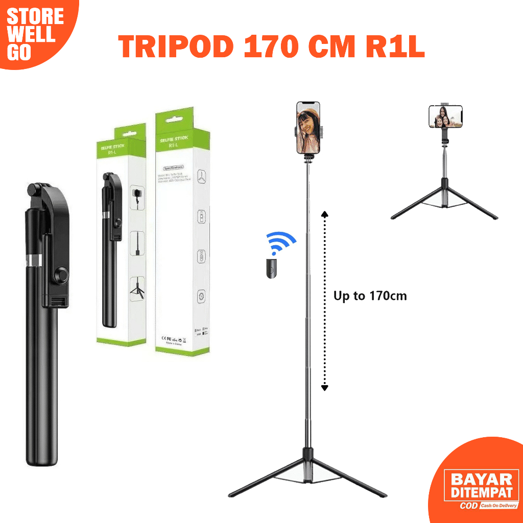 Jual Tongsis 3in1 Bluetooth 170cm Remote / Tripod Selfie Stick 360 ...