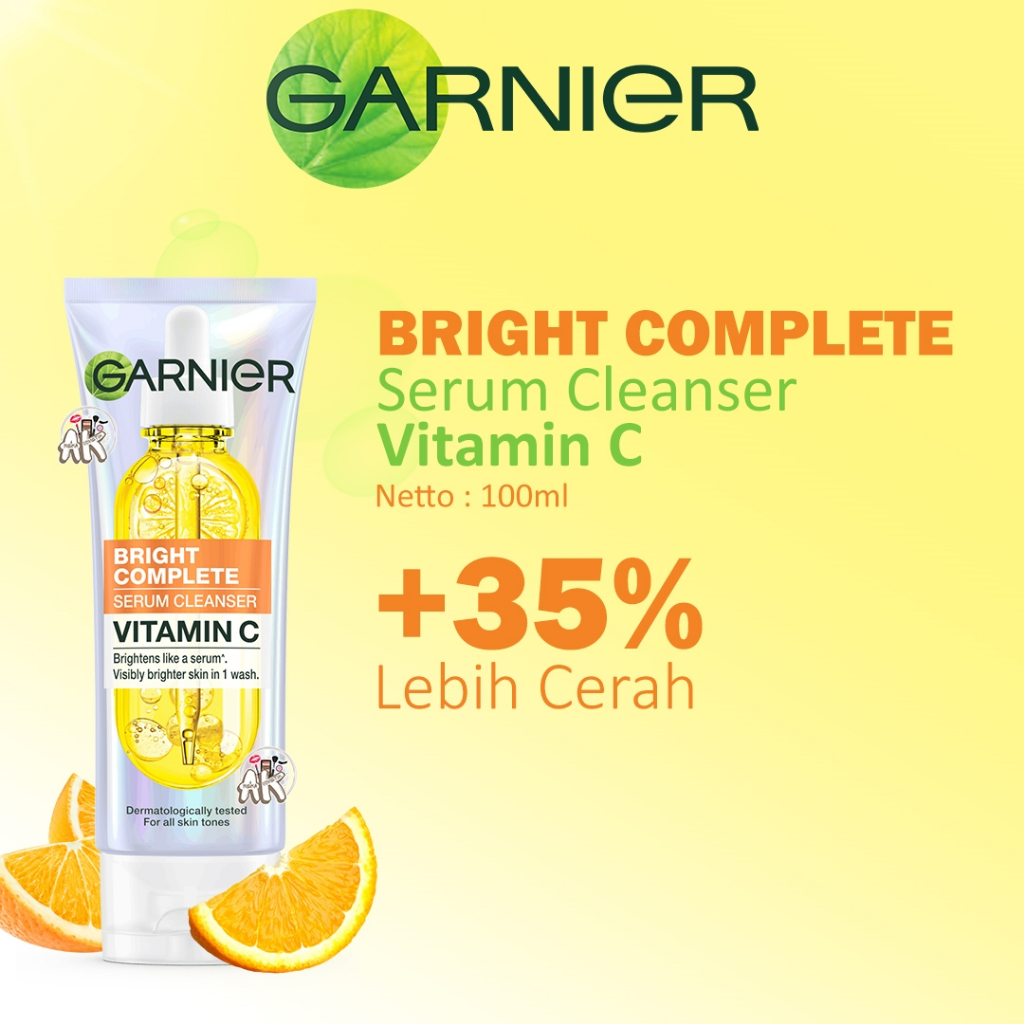 Jual GARNIER BRIGHT COMPLETE VITAMIN C SERUM CLEANSER 100ML (PEMBERSIH WAJAH MENCERAHKAN ...