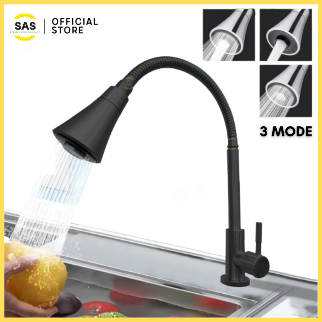 Jual [SAS] Kran Angsa Fleksibel Wastafel Cuci Piring 1/2" Drat Bawah 3 ...