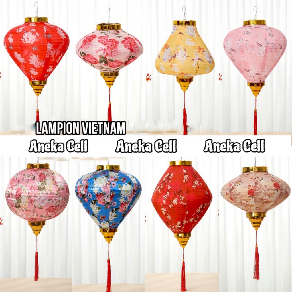 Jual Lampion Vietnam Imlek Gantung Diamond Lampion Kain Satin Premium ...