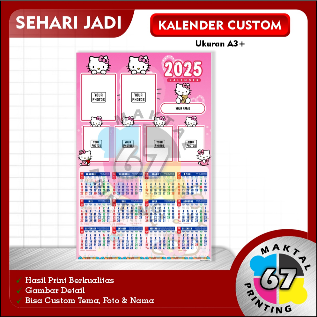 Jual Kalender 2025 Custom | Kalender bebas desain | Kalender Lengkap ...