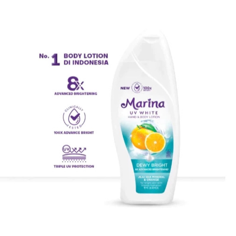 Jual Marina Hand Body Lotion UV White - Dewy Bright | Shopee Indonesia