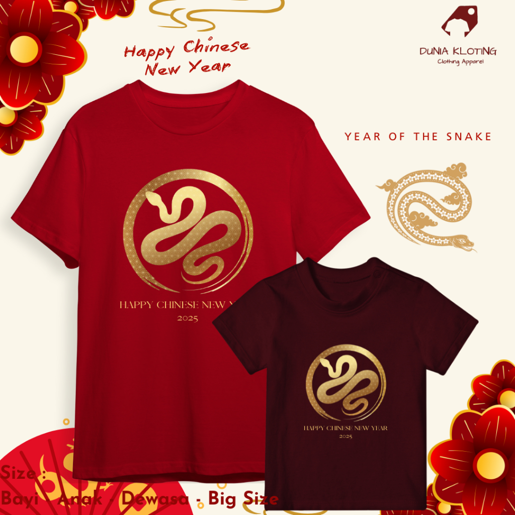 Jual Baju imlek 2025 / kaos imlek 2025 / baju keluarga imlek / kaos ...
