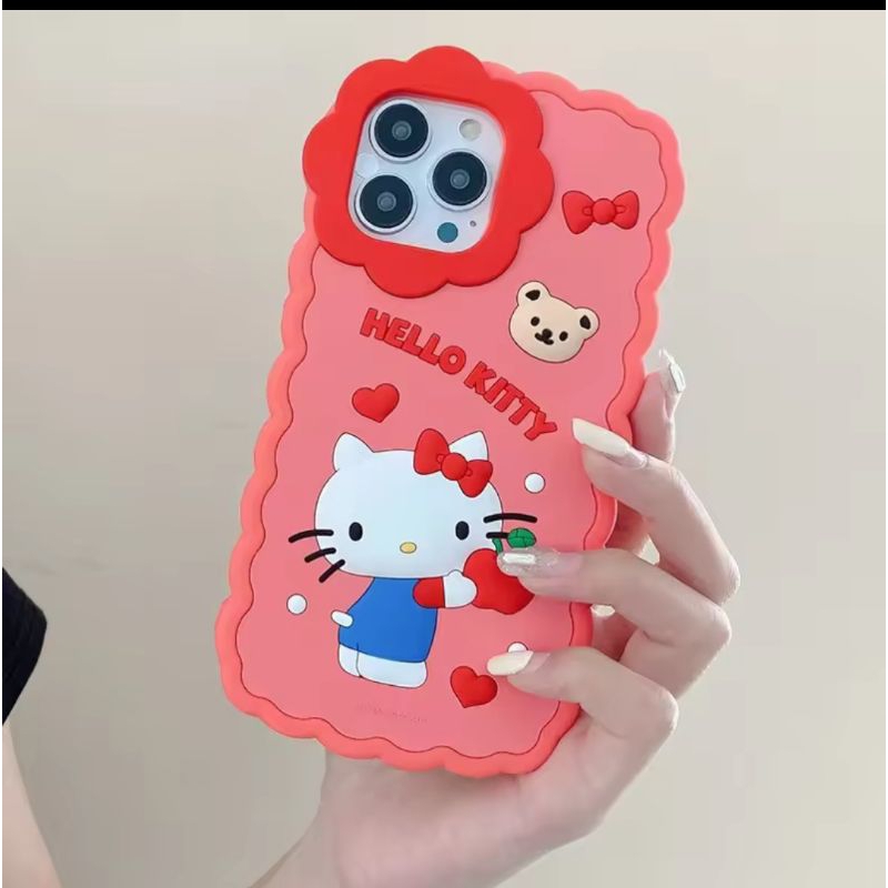 Jual Genuine Sanrio Hello Kitty Luxury Silicone Phone Case for IPhone ...