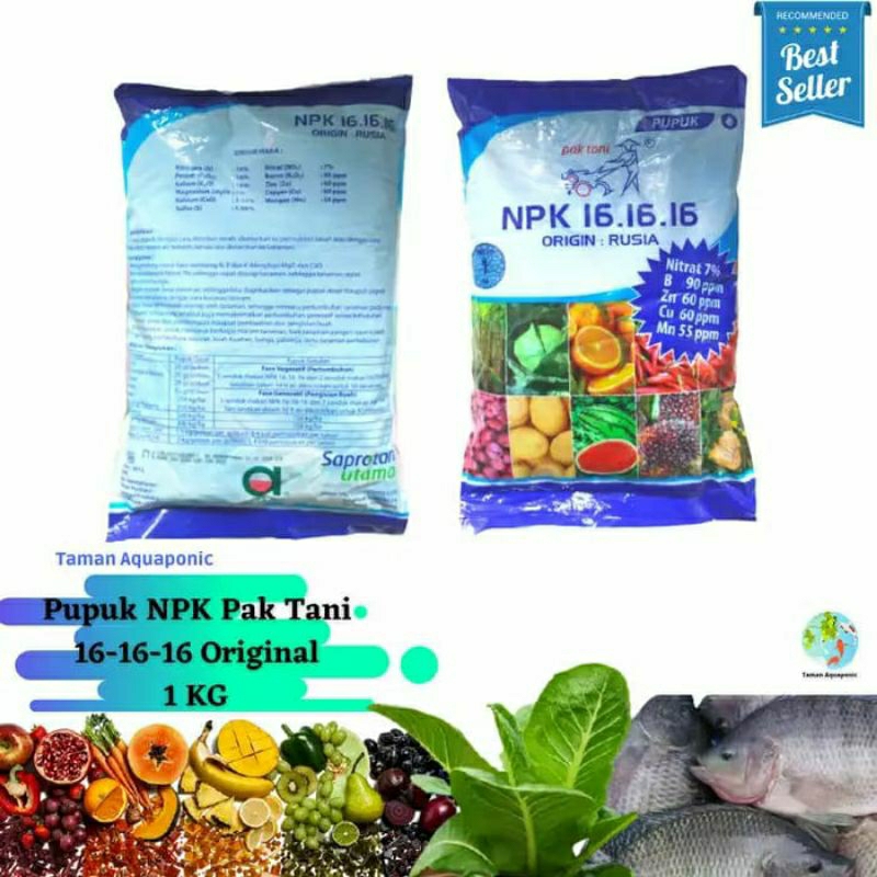 Jual PUPUK NPK 16-16-16 Pak Tani 1Kg - Nutrisi Lengkap Tanaman | Shopee ...