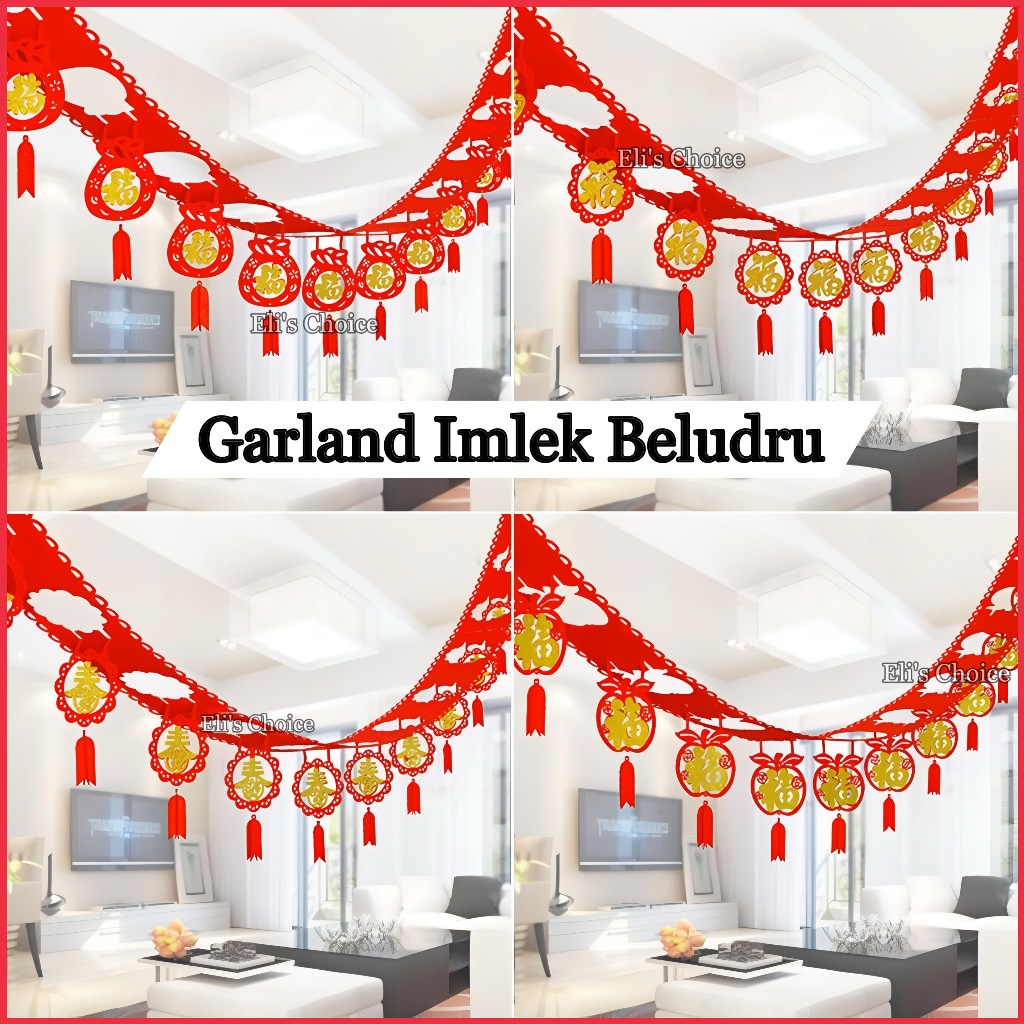 Jual Garland Beludru Imlek / Banner Beludru Sincia / Backdrop Imlek ...