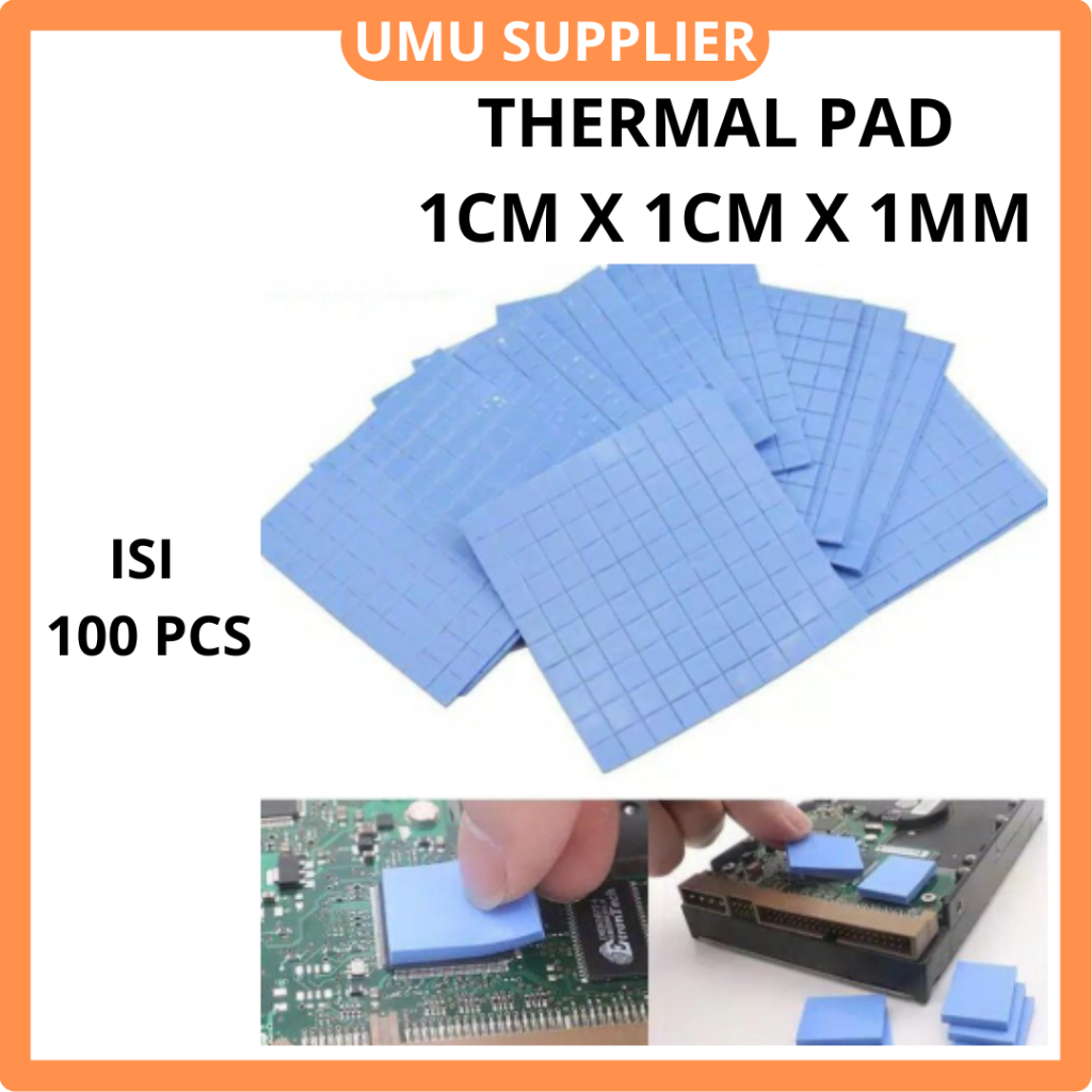 Jual (UMU SUPPLIER) SANJI THERMAL PAD 1CM X 1CM X 1MM ISI 100 PCS CPU ...
