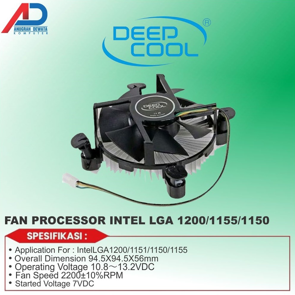 Jual FAN PROCESSOR DEEPCOOL INTEL LGA1200/1155/1150 | Shopee Indonesia