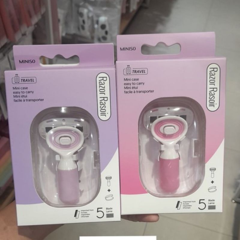 Jual DENPASAR MINISO BALI Miniso Women's Mini 5-Blade Razor with Case ...