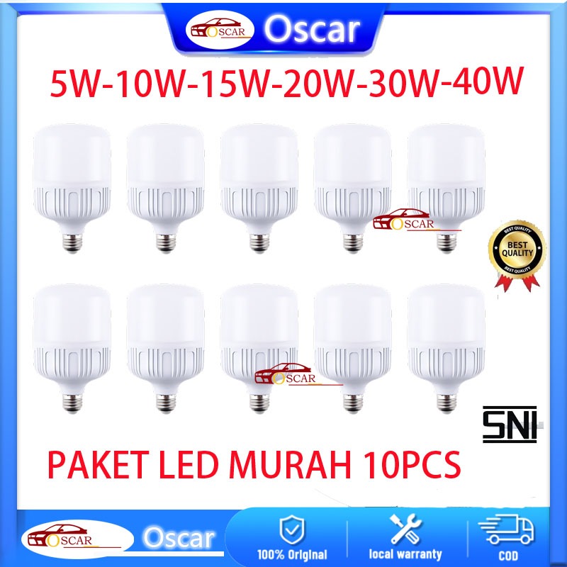 Jual COD Paket Grosir 10pcs Lampu LED Capsul kapsul Jumbo 5w 10w 15w 20w 30w 40w Lumen umur 6000 ...