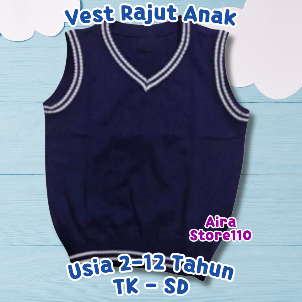 Jual VEST/ROMPI RAJUT SERAGAM SEKOLAH PAUD/TK- SD ANAK USIA 2-12 TAHUN ...