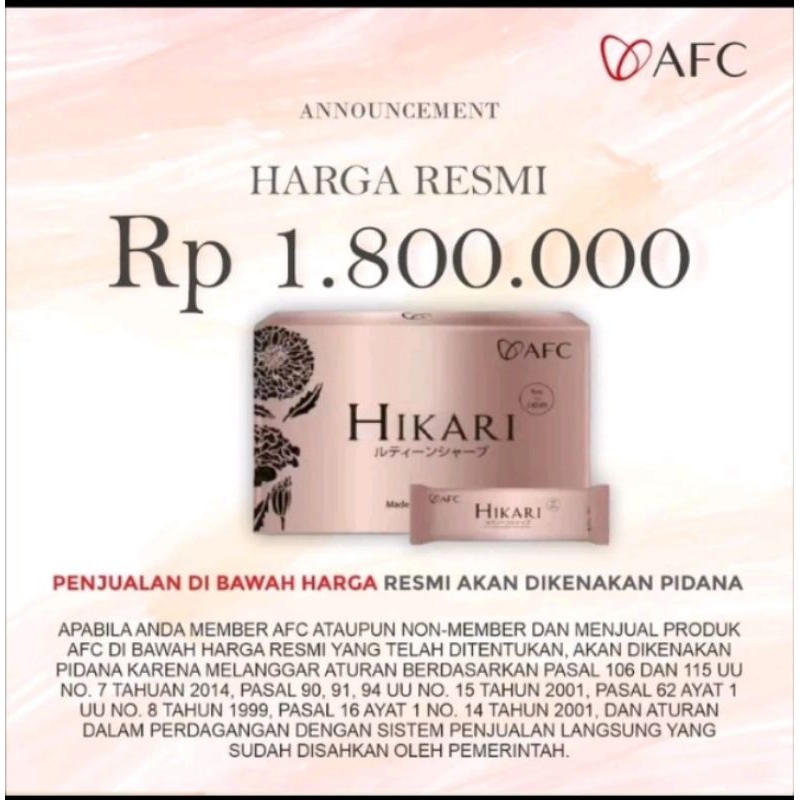 Jual HIKARI 1 BOX AFC JAPAN ORIGINAL | Shopee Indonesia
