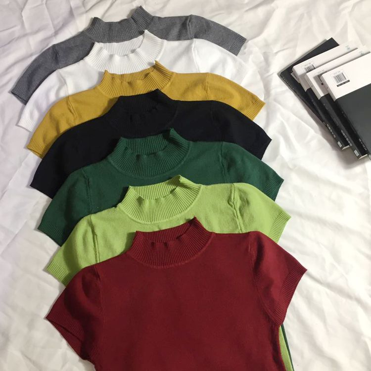 Jual [Hallyu] Atasan Wanita Short Sleese Inner Turtle Lengan Pendek ...