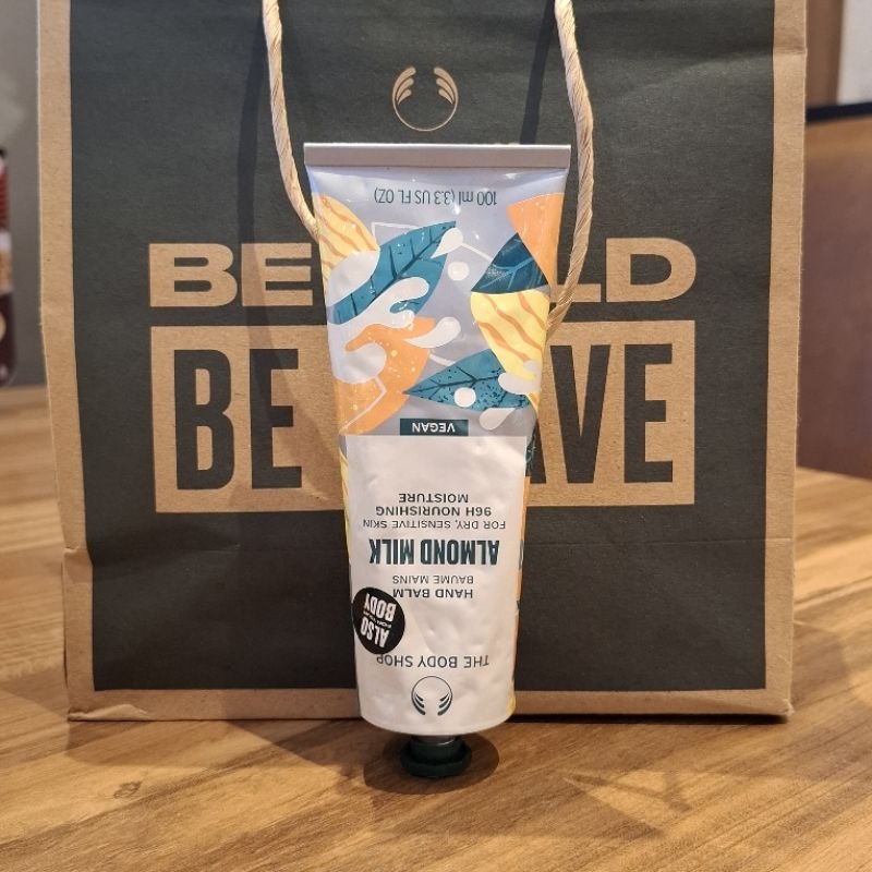 Jual The Body Shop Almond Milk Hand Balm / Hand Cream 100 ml (Vegan ...