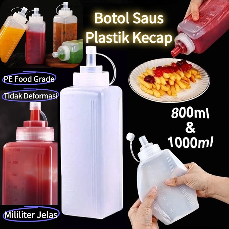 Jual Botol Saus 1000/800ML/Big Diameter Anti Bocor Botol Saos Dapur ...