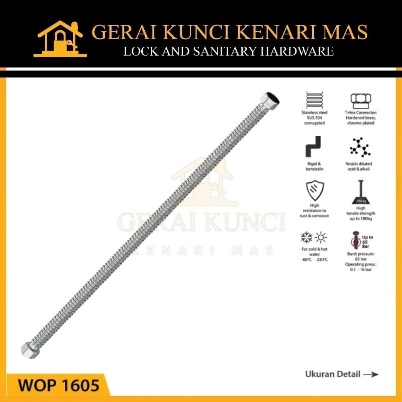 Jual PALOMA Flexible Hose Selang Toilet 50cm Slang Mixer Panas Dingin ...