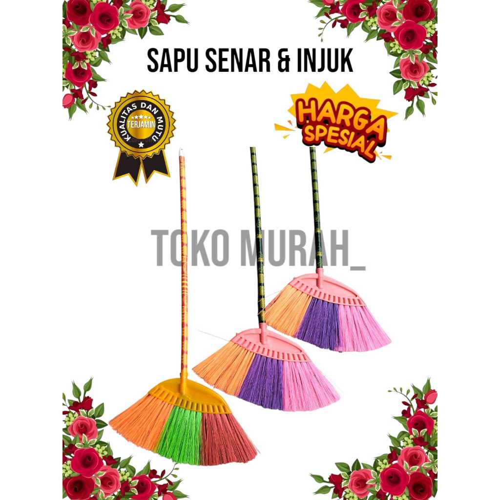 Jual sapu lantai senar nilon pelangi / sapu lantai nilon murah ...