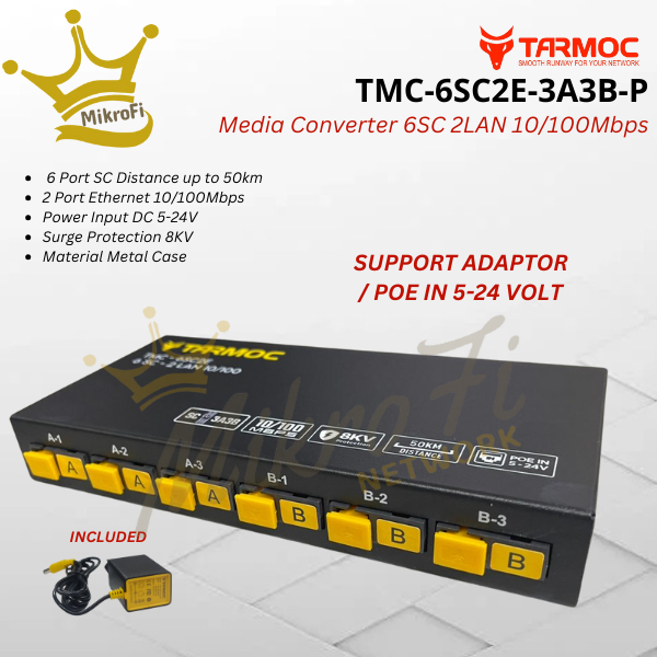 Jual Tarmoc TMC-6SC2E-3A3B-P | Media Converter Switch 6FO 2LAN / 6 FO 2 ...