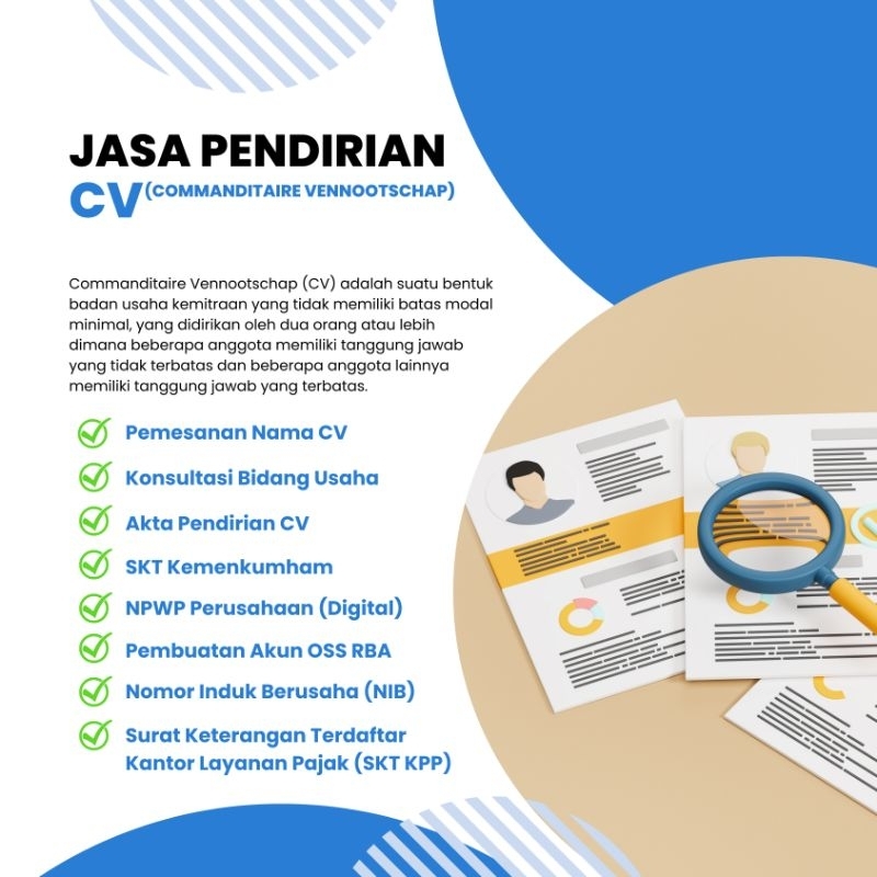Jual Pendirian CV (Commanditaire Vennootschap) | Perubahan CV | Pengurusan CV | Pembuatan CV ...