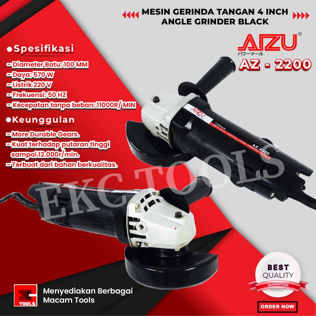 Jual Mesin Gerinda Tangan 4" AIZU/ Angle Grinder AZ - 2150 2200 Black | Shopee Indonesia