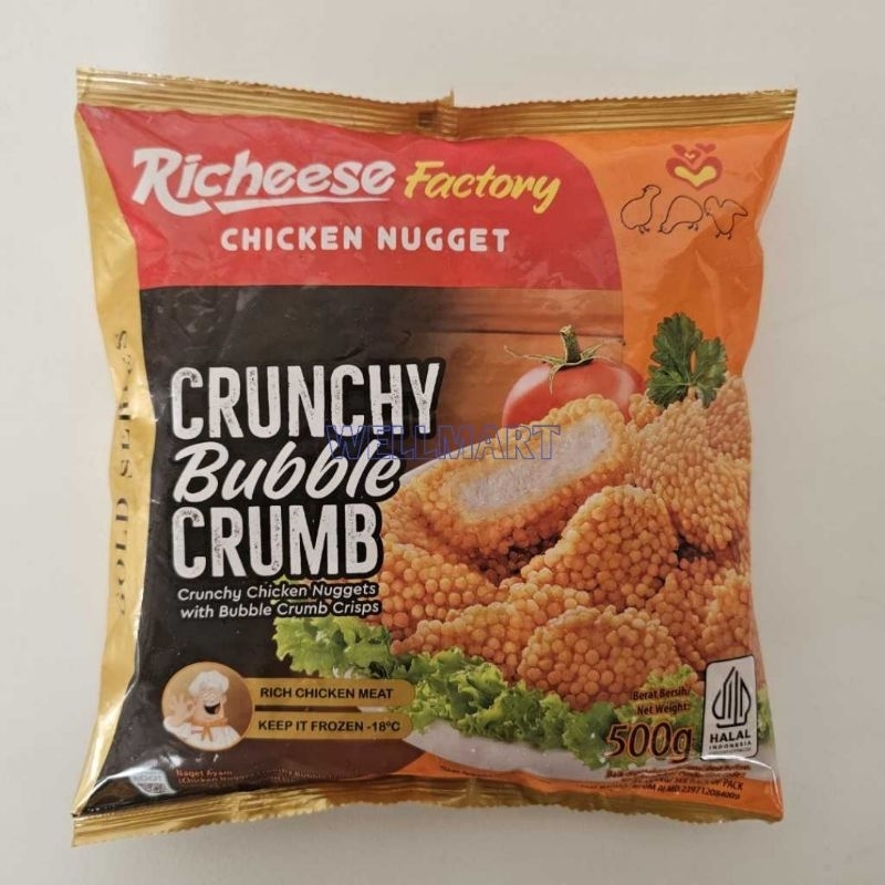 Jual Richeese Chicken Nugget Crunchy Bubble Crumb 500gr Naget Ayam ...