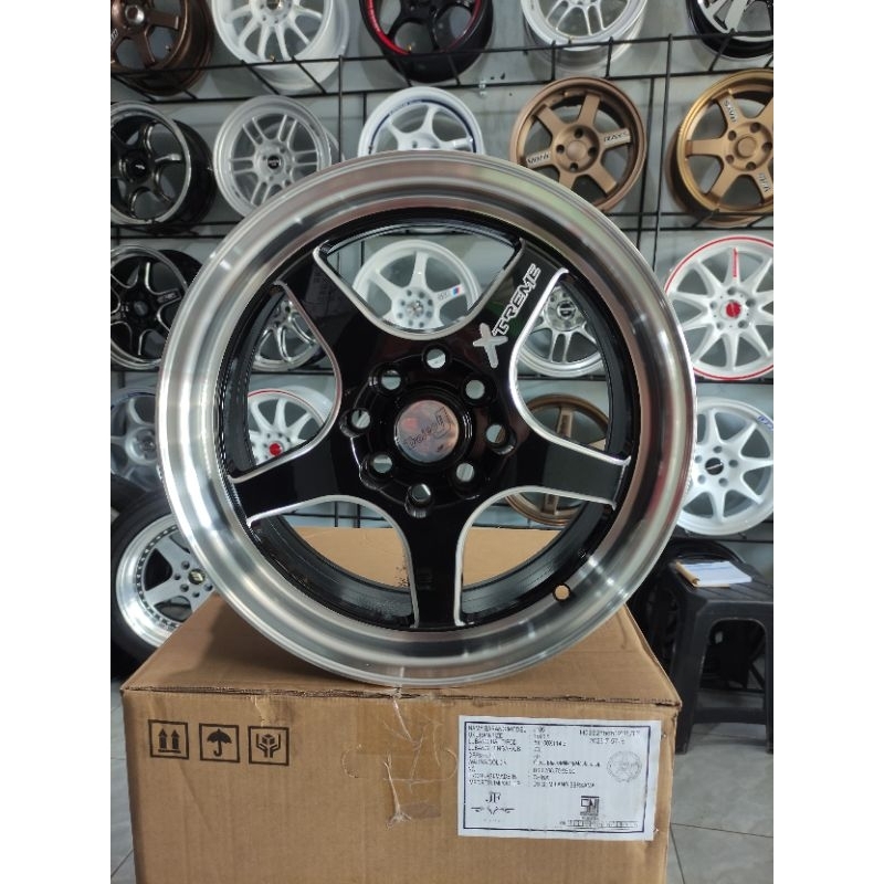 Jual velg mobil samlong xtreme black lip polish r15 lebar 6,5 et40 kondisi baru | Shopee Indonesia