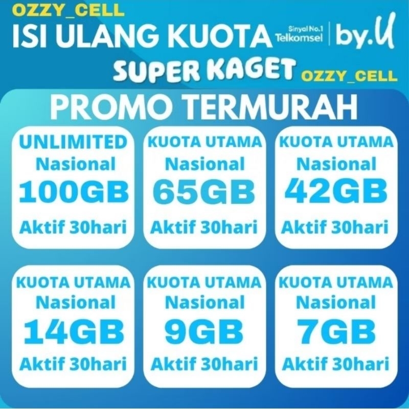 Jual Promo Termurah isi ulang kuota By.U Kaget Unlimited Voucher Paket ... Jual Promo Termurah isi ulang kuota By.U Kaget Unlimited Voucher Paket ...
