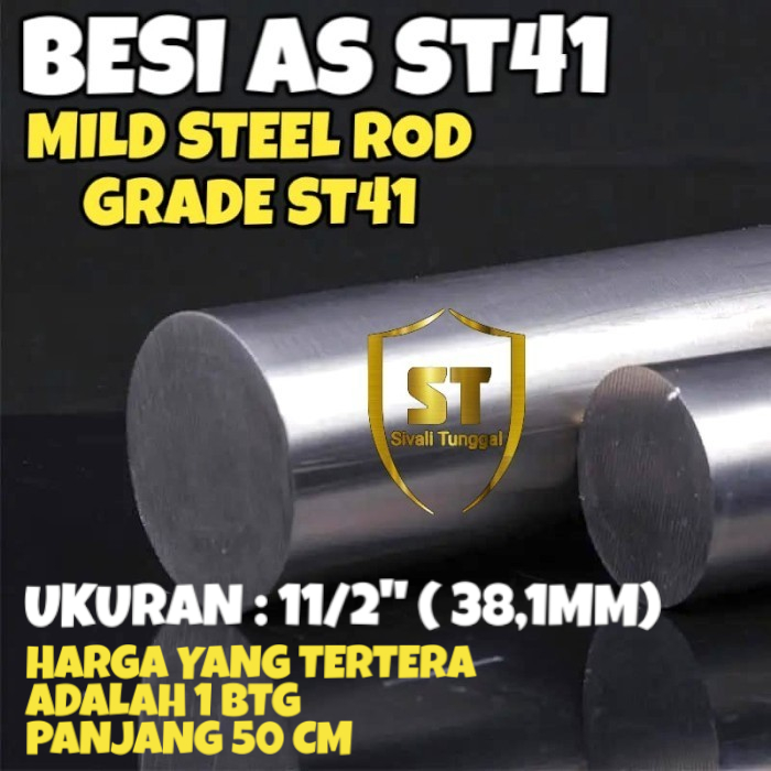 Jual BESI AS ST 41 | 1 1/2 INCHI-(38,1MM)X50CM | AS SS 400 | MILD STEEL GRADE ST41 | Shopee ...