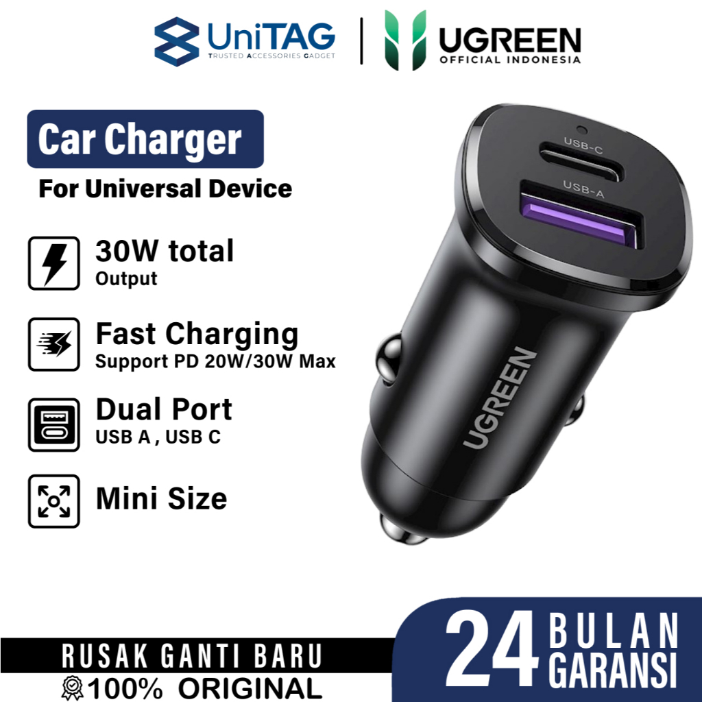 Jual UGREEN Car Charger Mobil Fast Charging iPhone Samsung Laptop ...