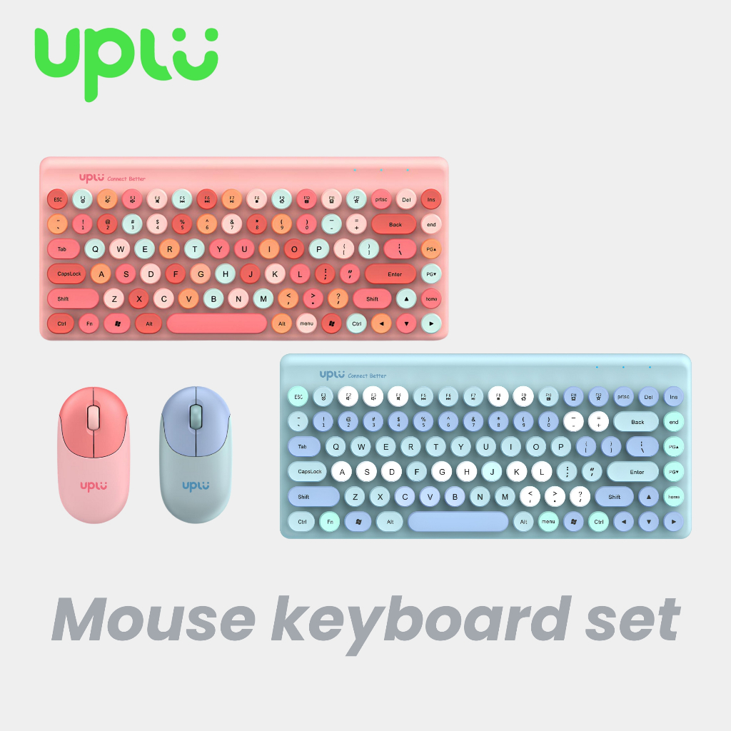 Jual UPLU Wireless Keyboard Mouse Set Rechargeable Silent Click Gaming ...