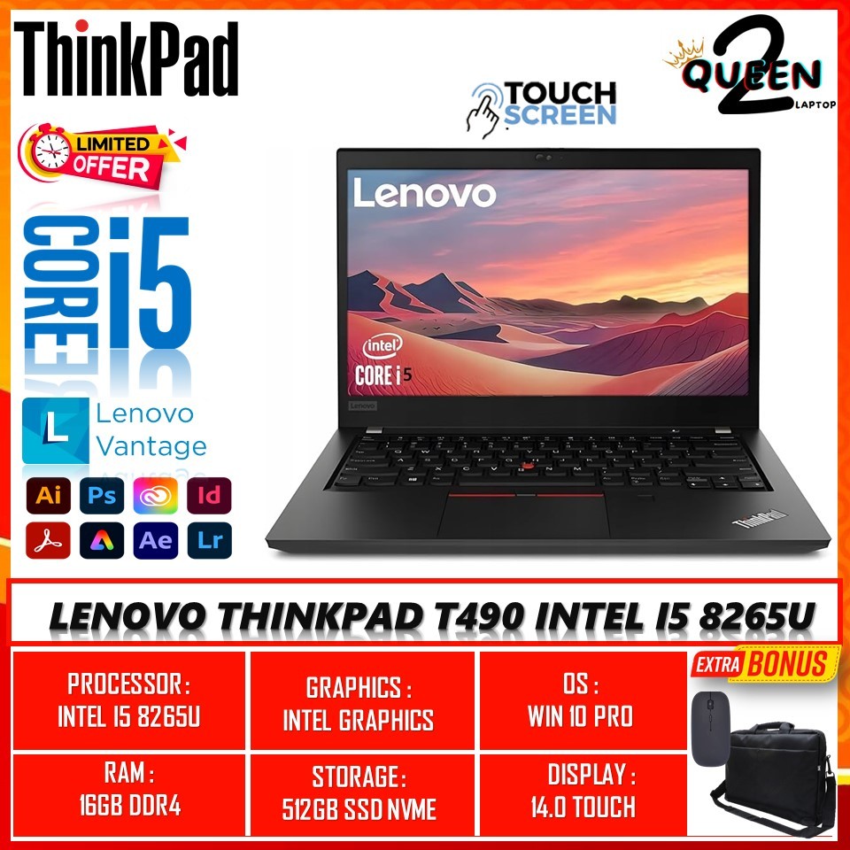 Jual Laptop Lenovo Thinkpad T490 Intel I5 8265U Ram 16GB SSD 1TB 14.0 ...