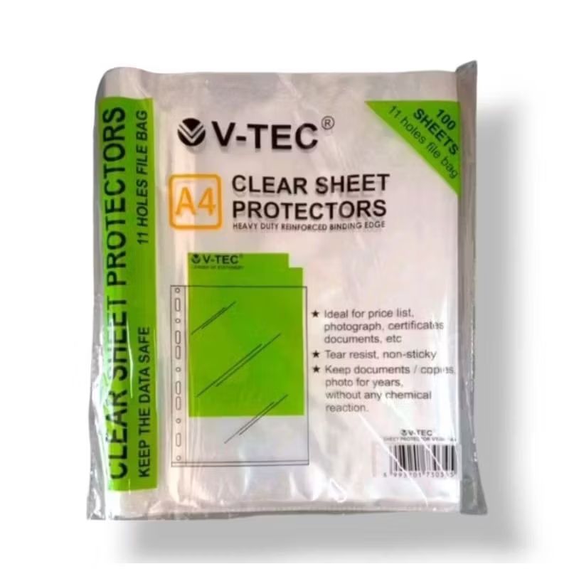 Jual clear sheet protectors A4 lembaran plastik file folder (100 lembar ...